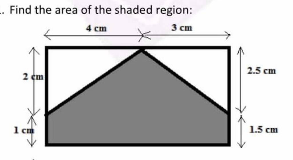 Find the area of the shaded region: | Filo