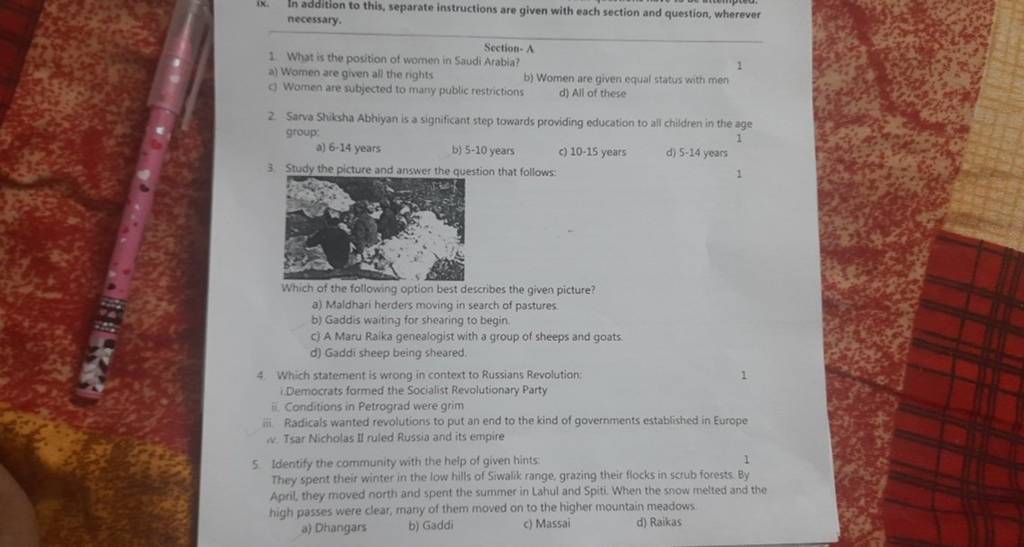 3 Study the picture and answer the question that follows: 1 Which of the