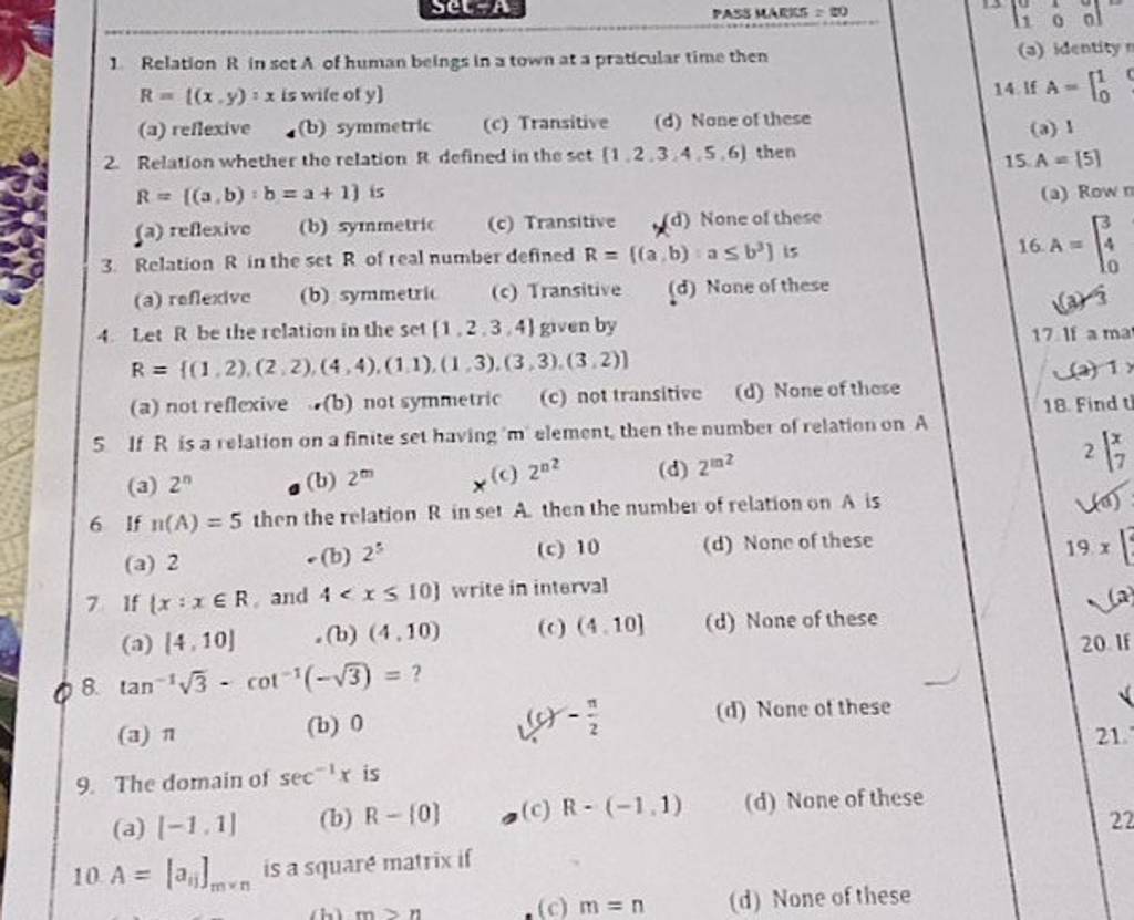 Relation R in the set R of real number defined R={(a,b):a≤b3} is | Filo