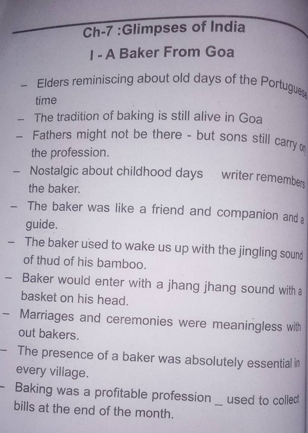 Ch-7: Glimpses of India I- A Baker From Goa - Elders reminiscing about ol..