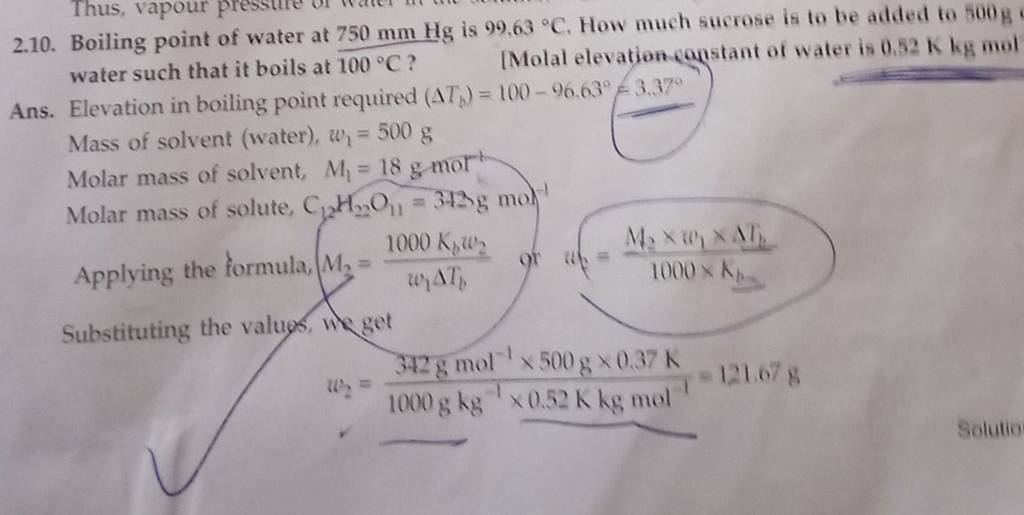 2 10 Boiling Point Of Water At 750 MmHg Is 99 63 C How Much Sucrose Is 2 10 Boiling Point Of Water At 750 MmHg Is 99 63 C How Much Sucrose Is