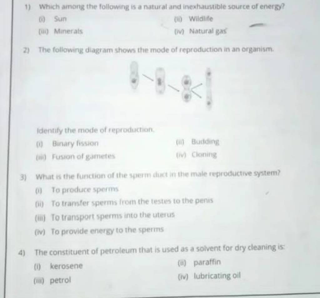 The following diagram shows the mode of reproduction in an organism. Ide..