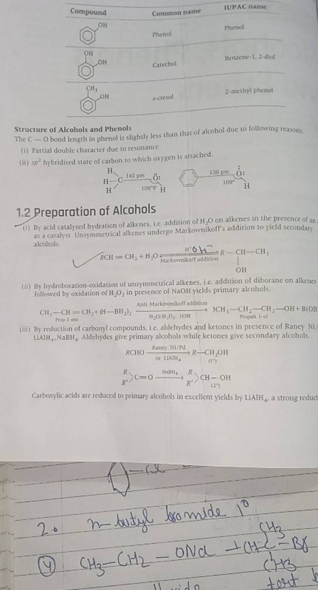 Compound Phenol Common name Phenol IUPAC name Structure of Alcoho..