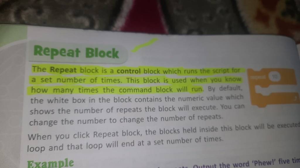 Repeat Block The Repeat Block Is A Control Block Which Runs The Script Fo