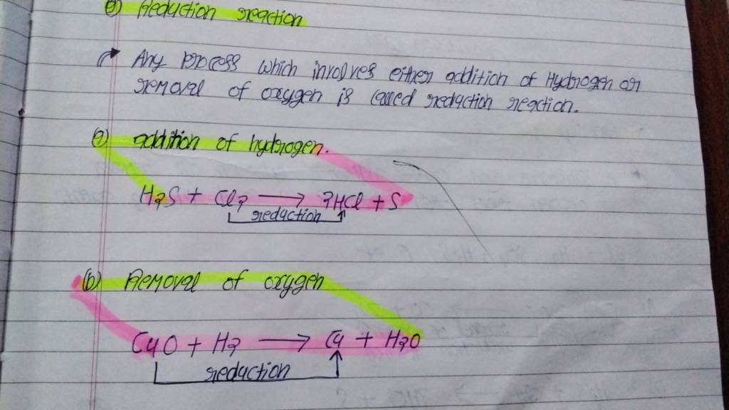 (1) reduction seaction#N#1. Any process which involves either actition ...