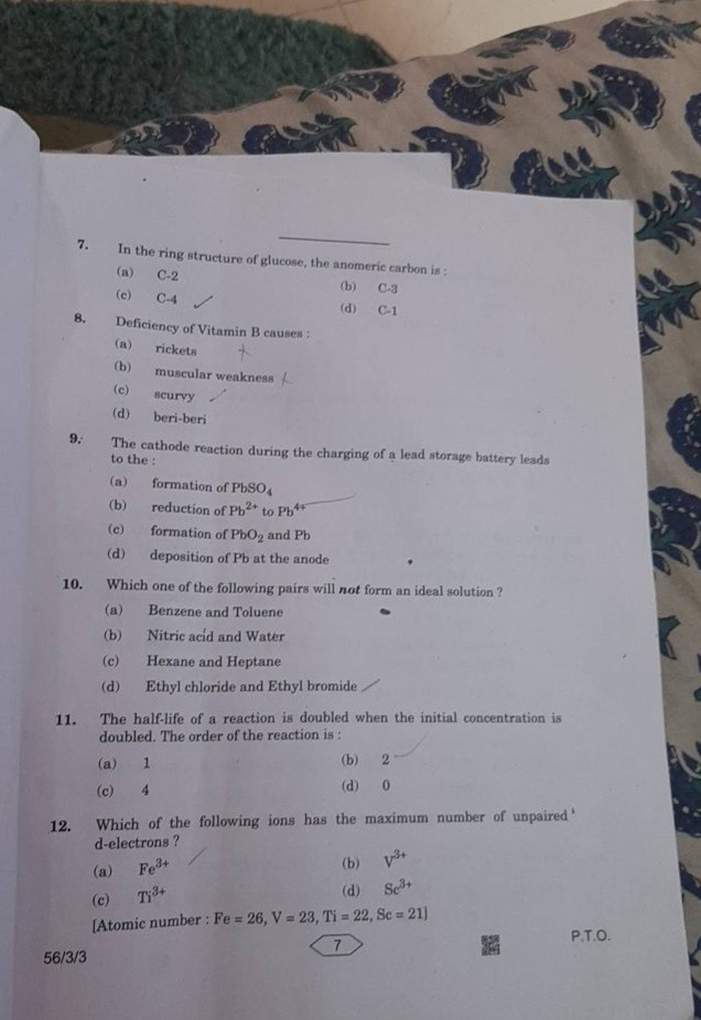 The cathode reaction during the charging of a lead storage battery leads