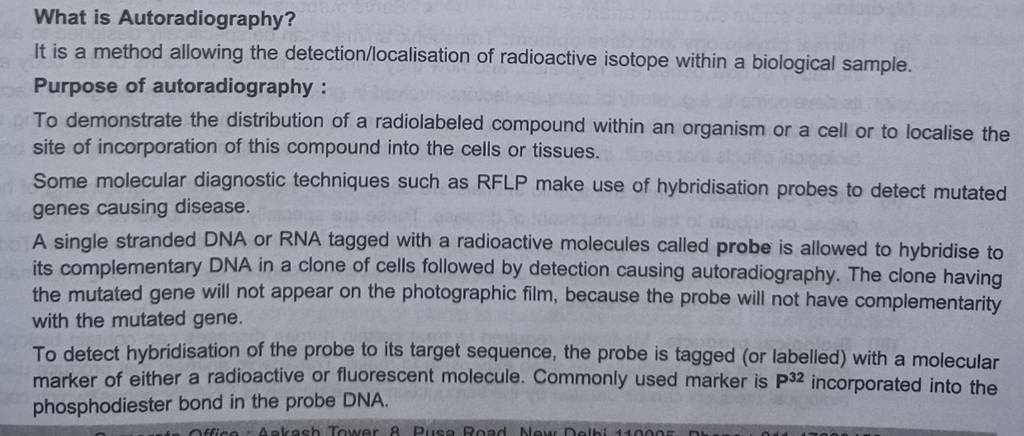 What is Autoradiography? It is a method allowing the detection/localisati..