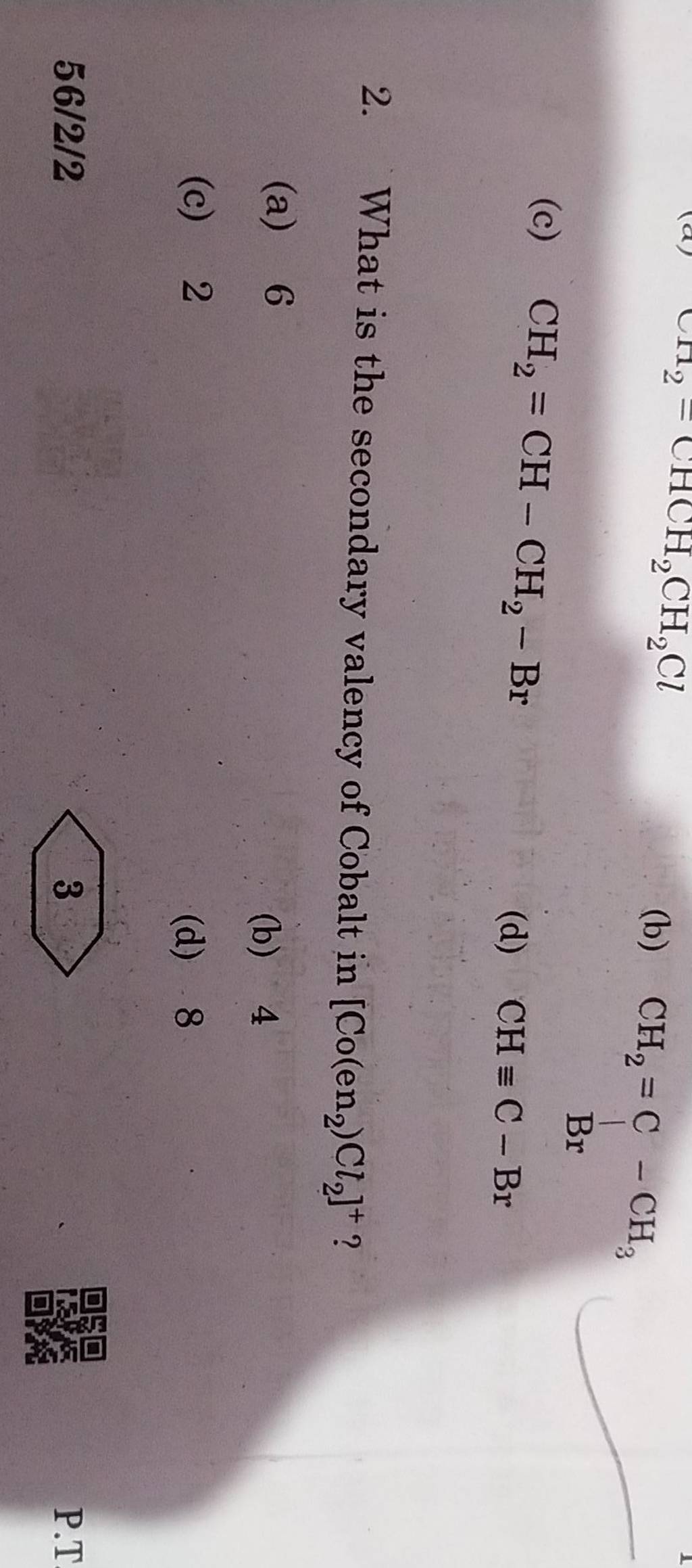 What is the secondary valency of Cobalt in [Co(en2 )Cl2 ]+? | Filo