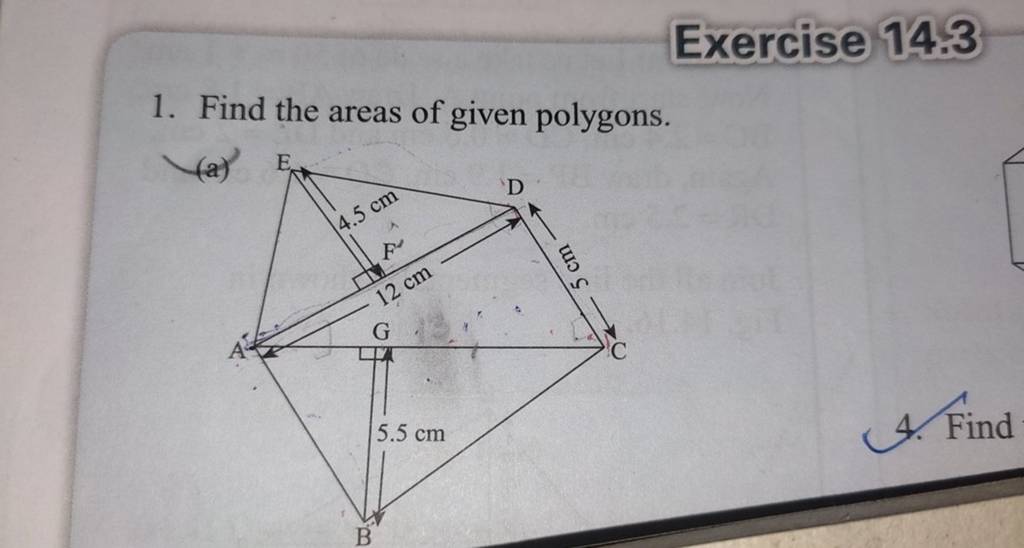 Exercise 14.3 1. Find the areas of given polygons. (a) 4. Find | Filo