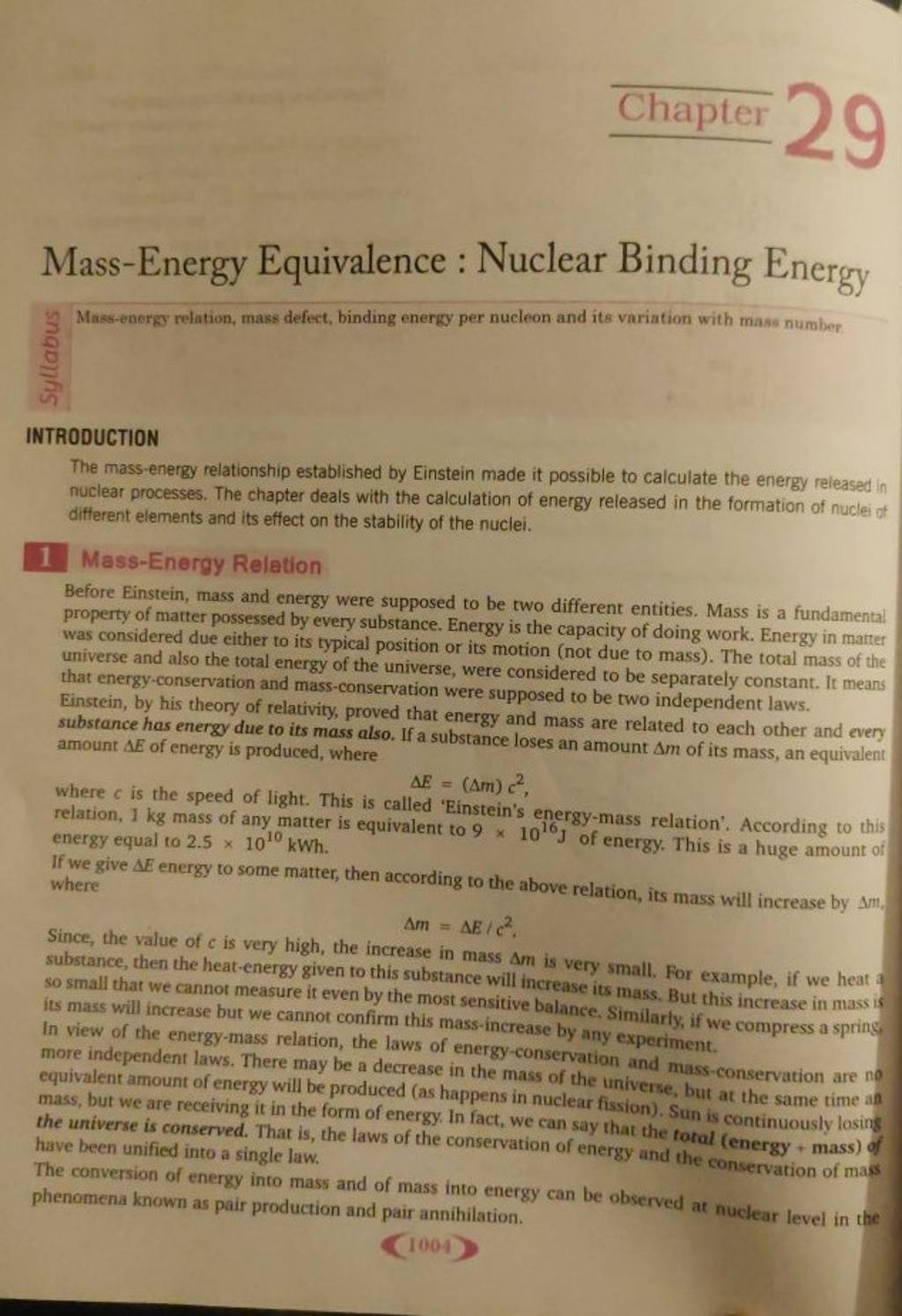 Mass Energy Equivalence Nuclear Binding Energy Mass Energy Relation Ma