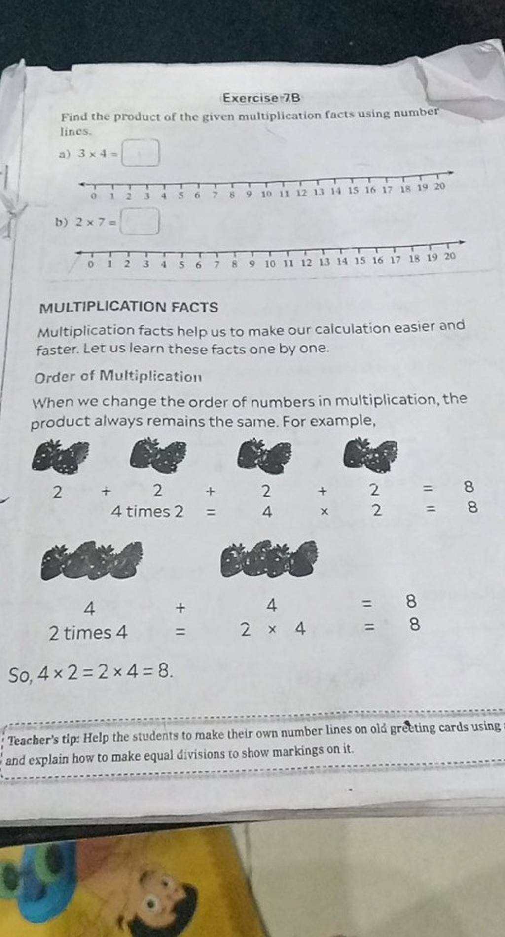 Exercise 7 B Find the product af the given multiplication facts using num..