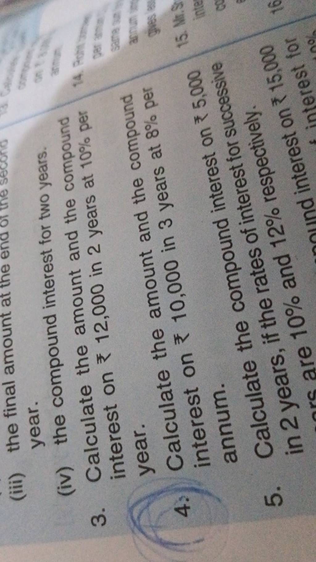  iv The Compound Interest For Two Years Year 3 Calculate The Amount A 