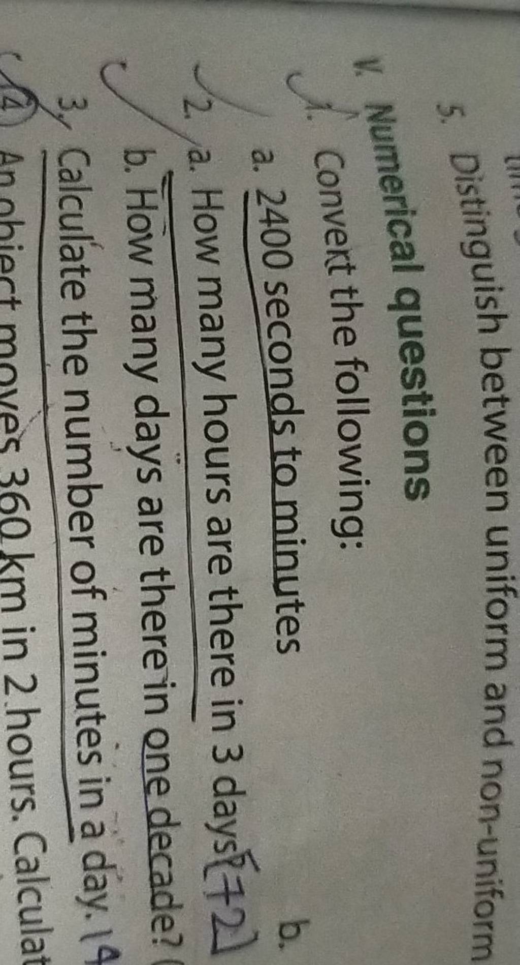 5 Distinguish Between Uniform And Non Uniform V Numerical Questions 1