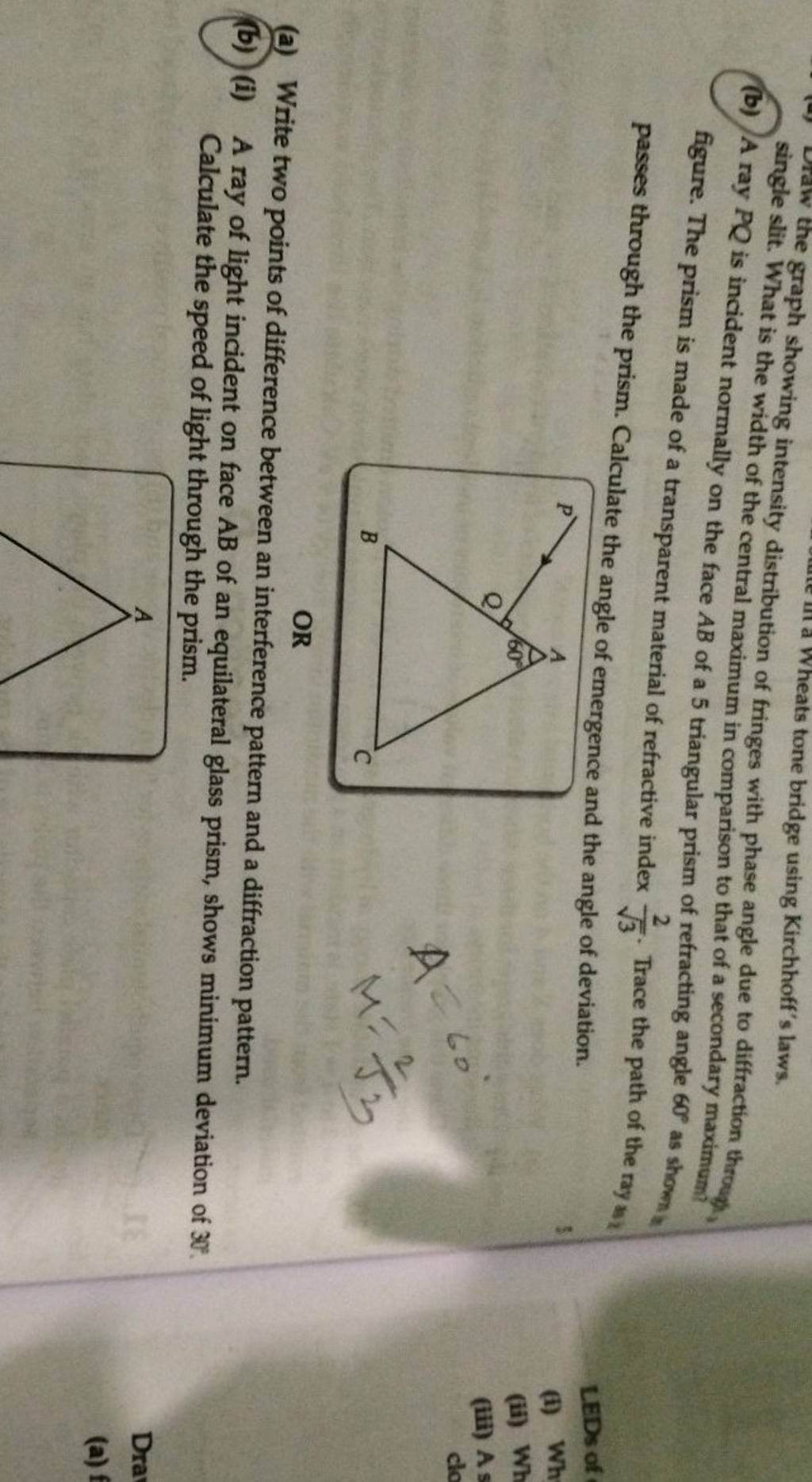 the graph showing intensity distribution of frone bridge using Kirchhoff'..