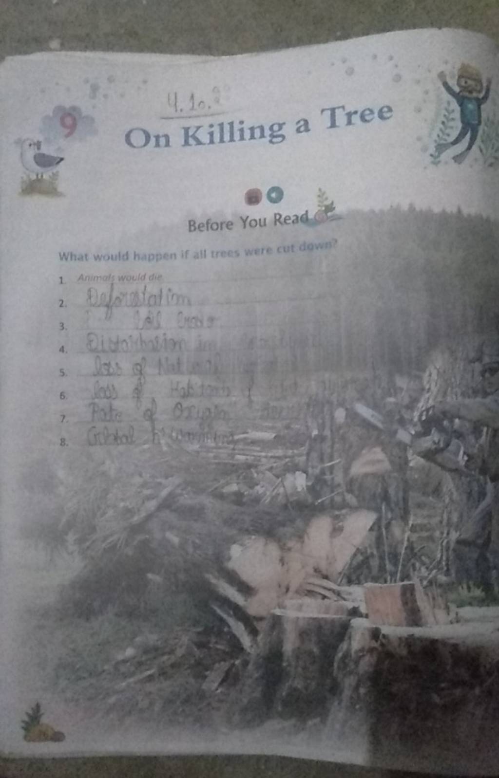 Before You Read What would happen if all trees were cut down? 1. Animals