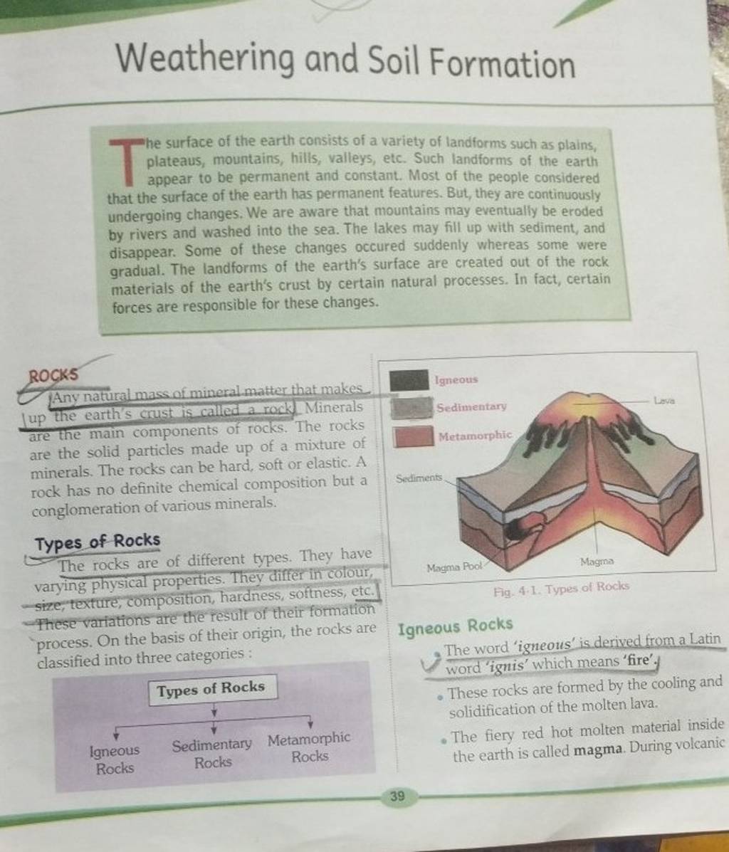 Weathering and Soil Formation - Mhe surface of the earth consists of a va..