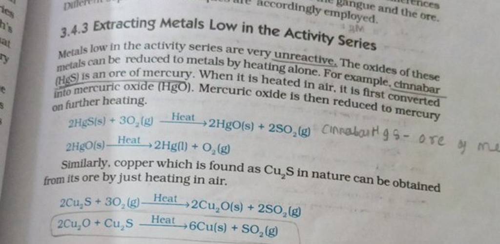 3.4.3 Extracting Metals Low in the Activity Series Metals low in the acti..