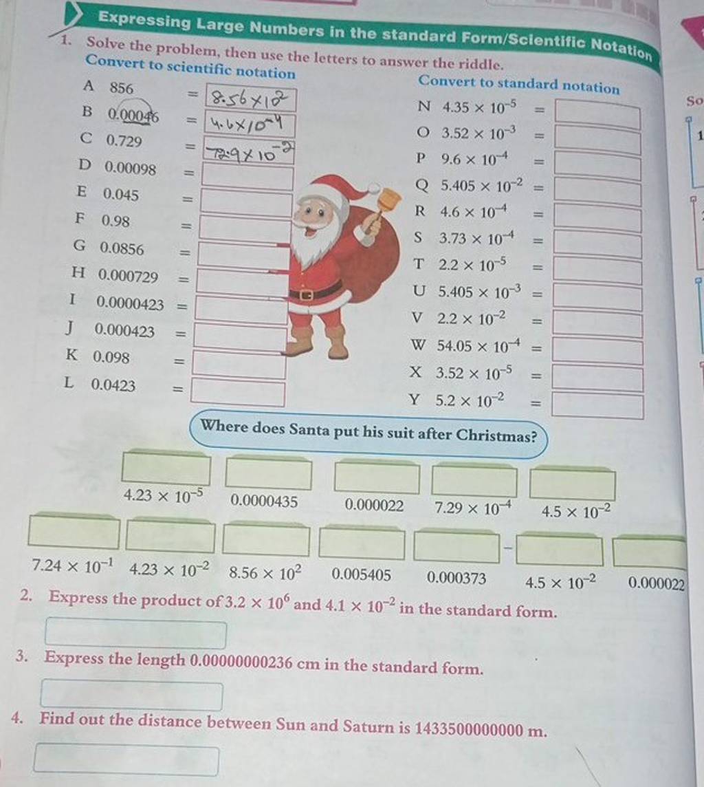 Expressing Large Numbers In The Standard Form Scientific Notation 1 Solv 