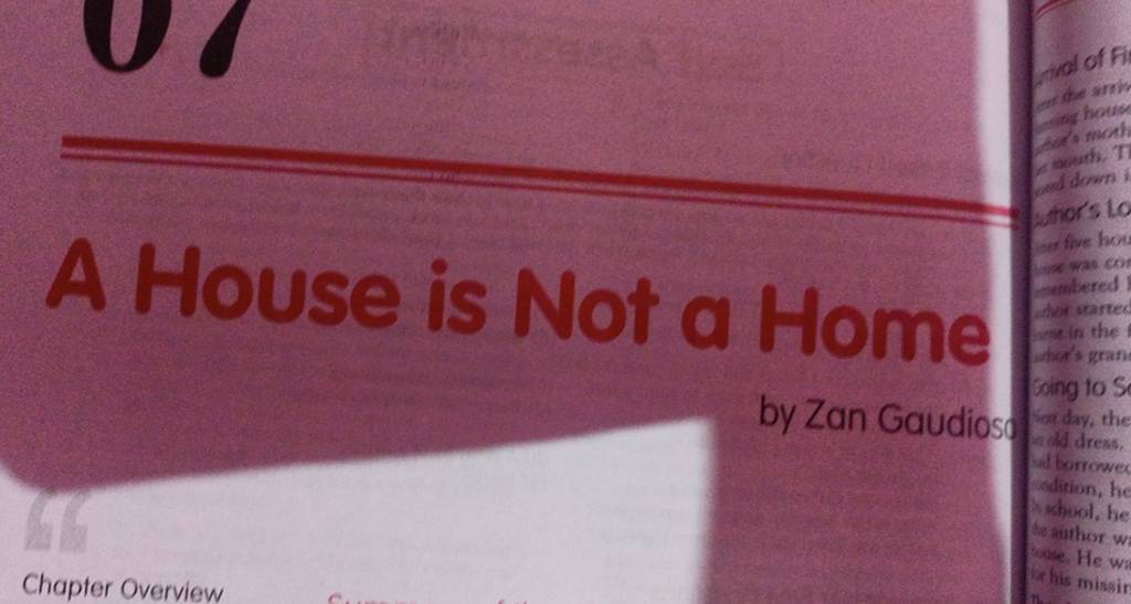 A House is Not a Home Chapter Overview rival of Fis ing house od down is