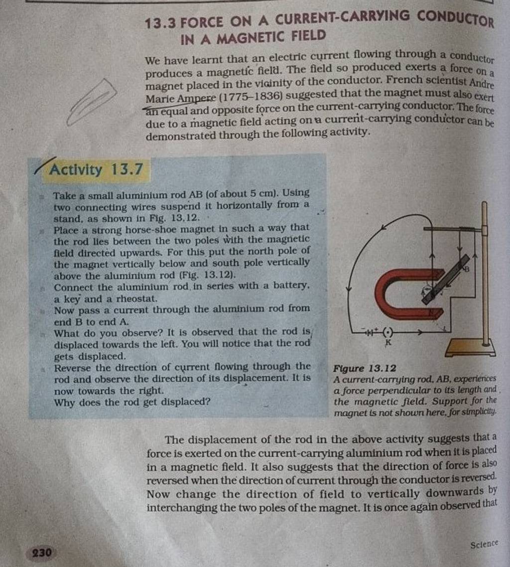 13 3 Force On A Current Carrying Conductor In A Magnetic Field We Have Le