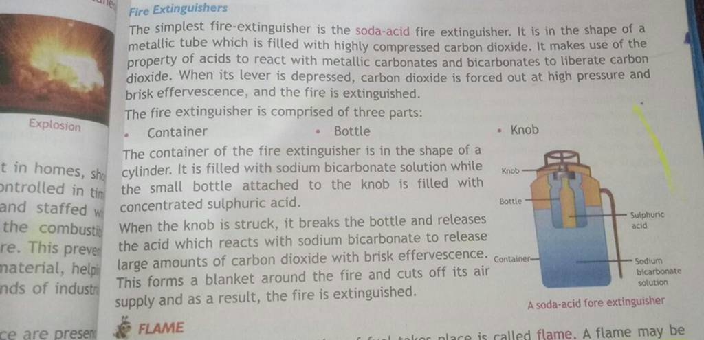 Fire Extinguishers The simplest fire-extinguisher is the soda-acid fire e..