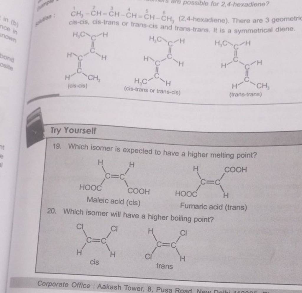 possible for 2,4-hexadiene? wen: cis-cis, cis-trans or trans-cis and tran..