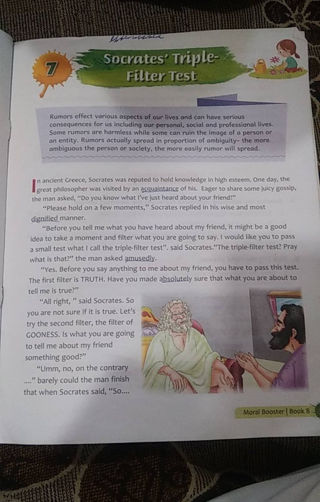 Socrates Triple- Filter Test Rumors effect various aspects of our lives a..