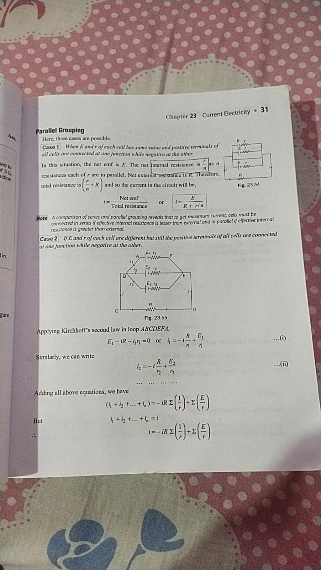 Chapter 23 Current Electricity ⋅31 Parallel Grouping Here, three cases ar..