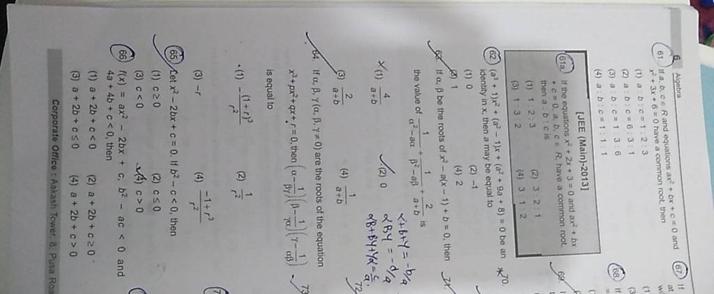 Let x2−2bx+c=0. If b2−c