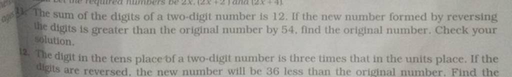 The Sum Of The Digits Of A Two Digit Number Is 12 If The New Number For