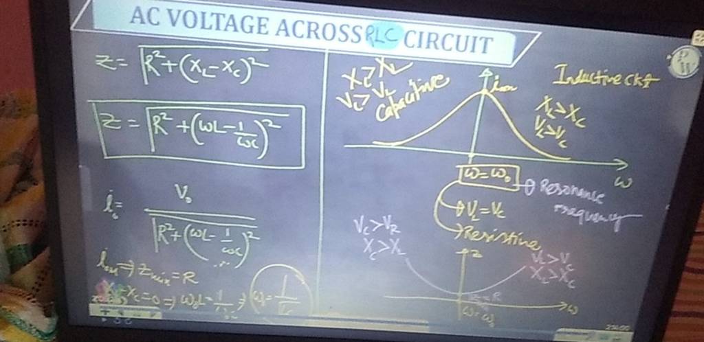 AC VOLTAGE ACROSSRLC CIRCUIT z=R2+(xL −xC )2 z=R2+(ωL−ωc1 )2 | Filo