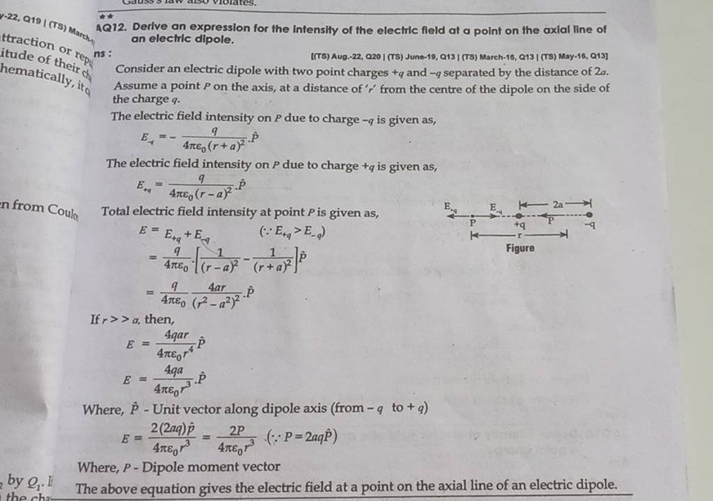 V-22, Q19 Q1 TS )M20 4Q12. Derive an expression for the intensily of the..
