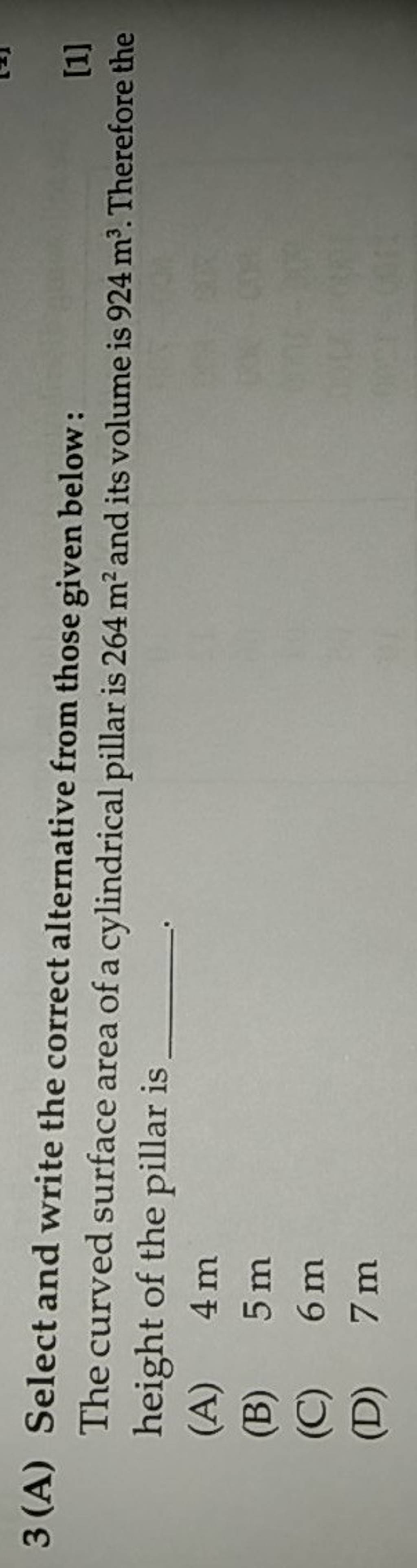3 A Select And Write The Correct Alternative From Those Given Below 1374