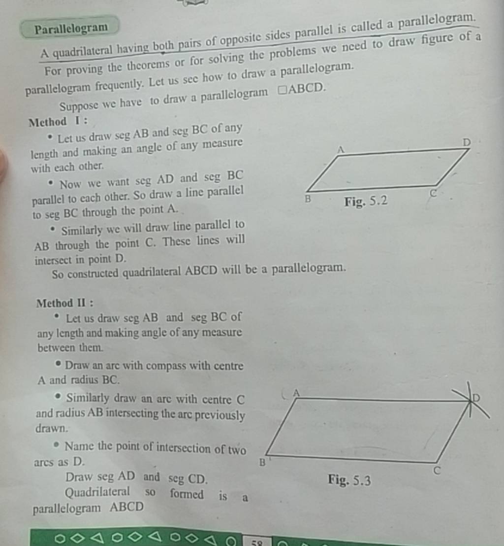 A quadrilateral having both pairs of opposite sides parallel is called a
