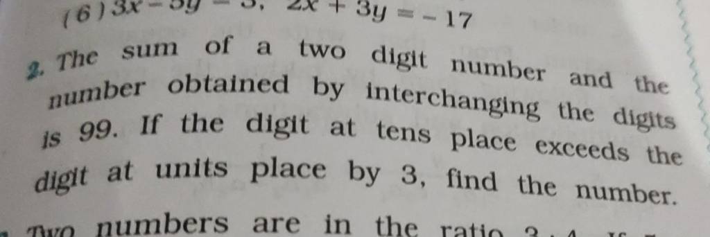 2. The sum of a two digit number and the number obtained by interchanging..