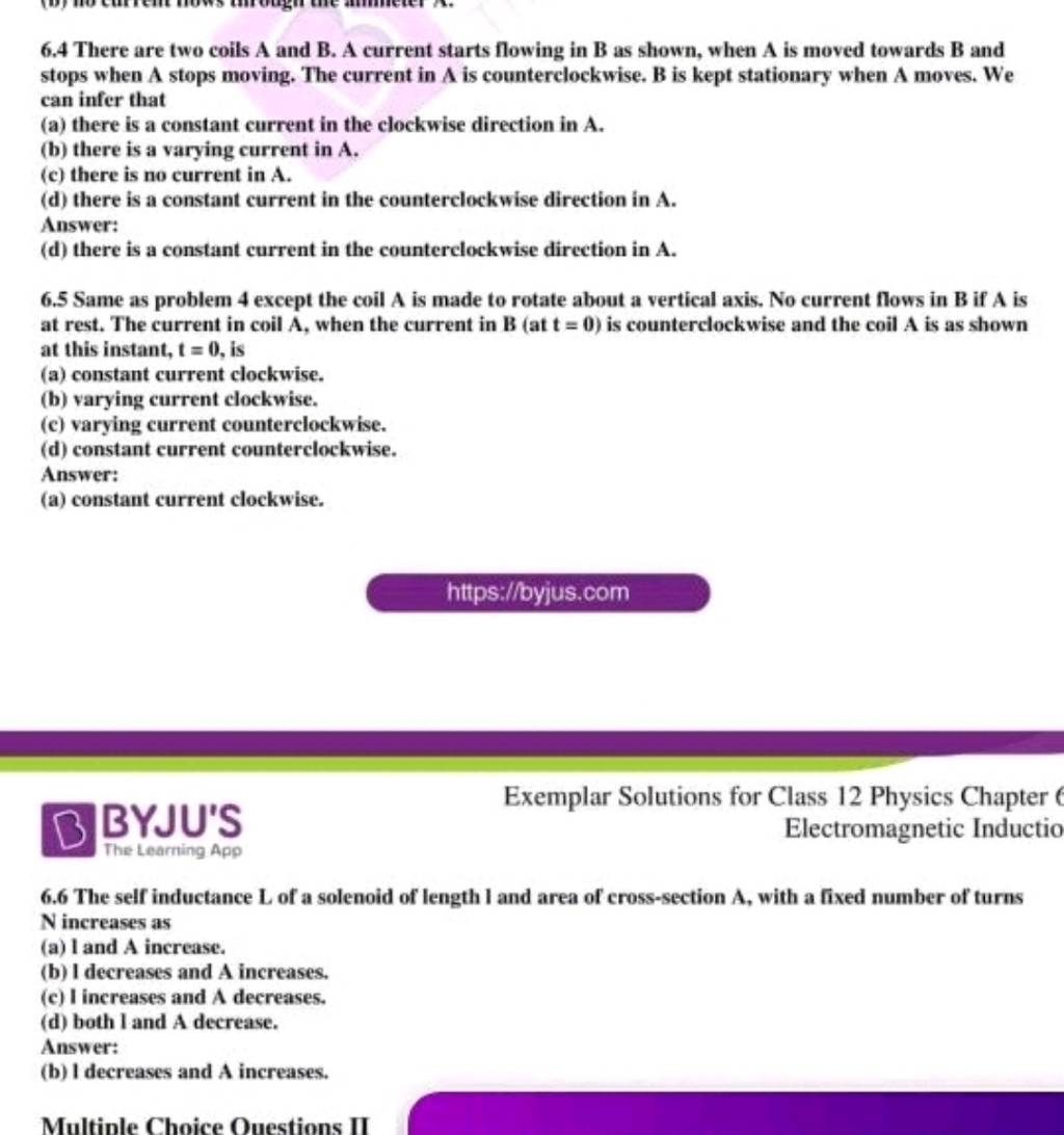 https://byjus.com Exemplar Solutions for Class 12 Physics Chapter BYJU'S