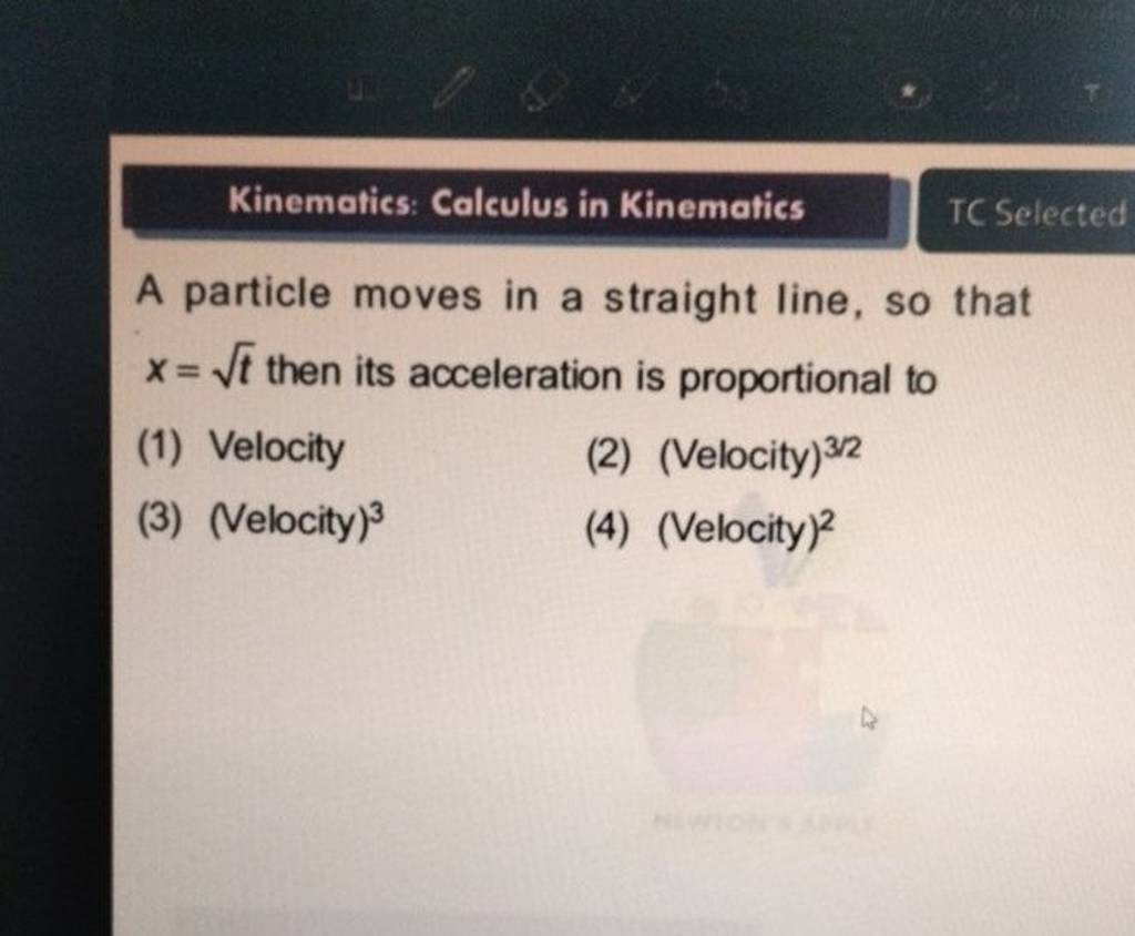 Kinematics Calculus In Kinematics Tc Selected A Particle Moves In A Stra