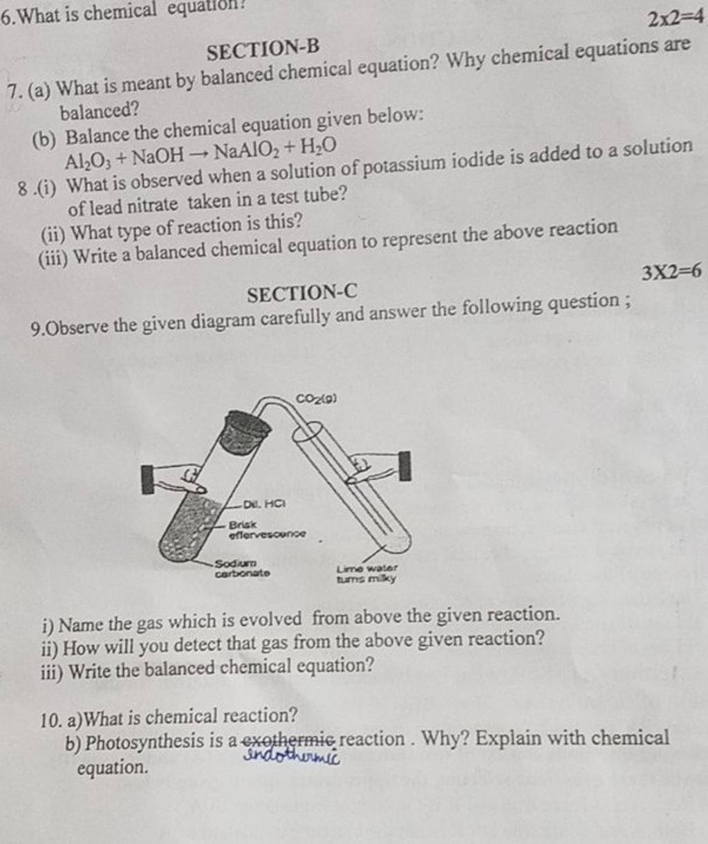 6 What Is Chemical Equation 7 A What Is Meant By Balanced Chemical E
