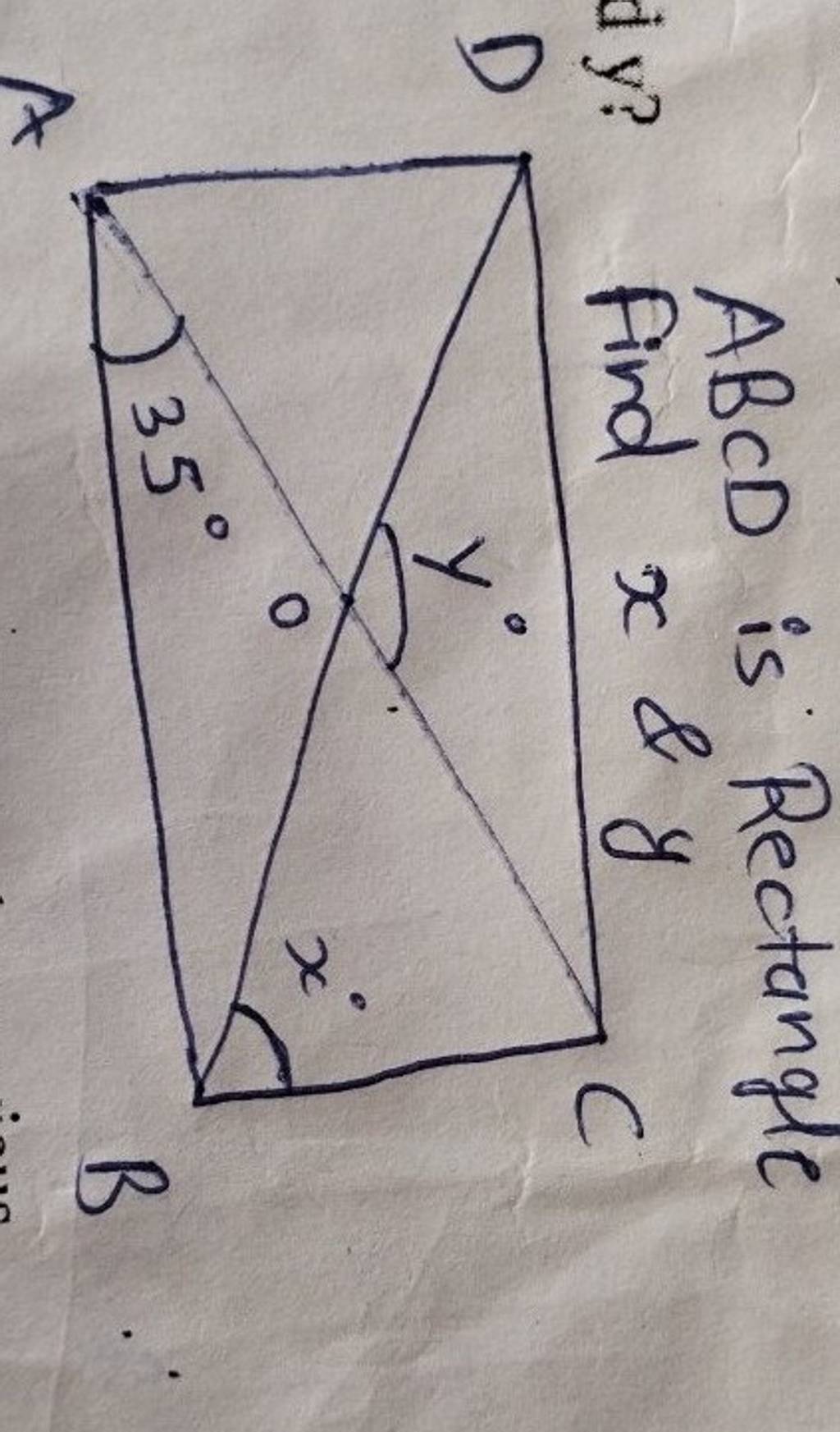 ABCD is Rectangle Find x \& y | Filo