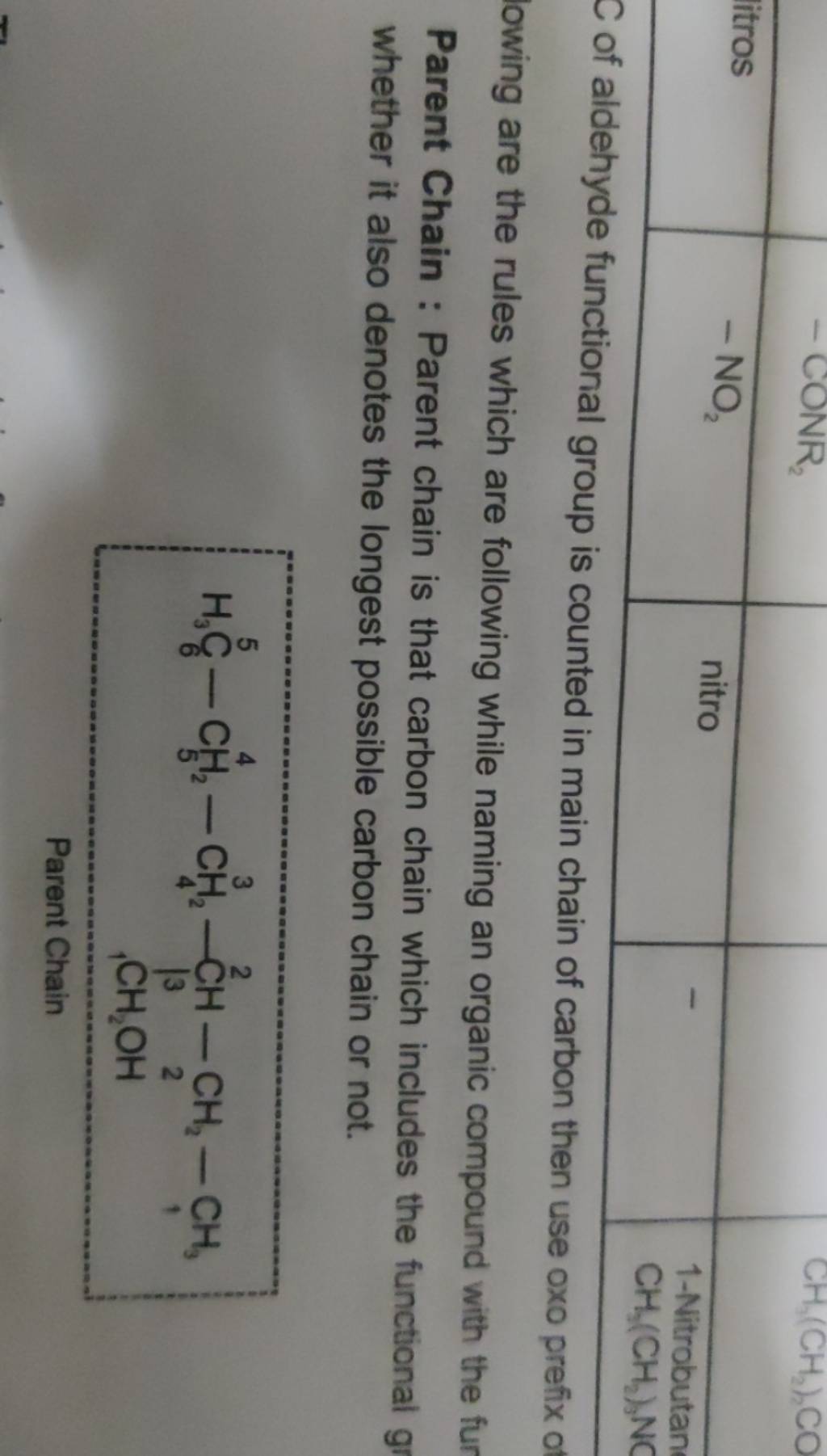 C Of Aldehyde Functional Group Is Counted In Main Chain Of Carbon Then Us