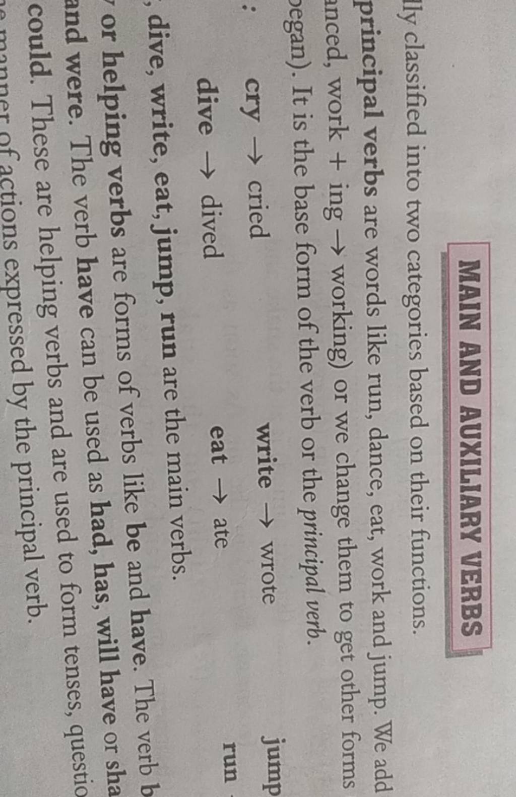 MAIN AND AUXILIARY VERBS lly classified into two categories based on thei..