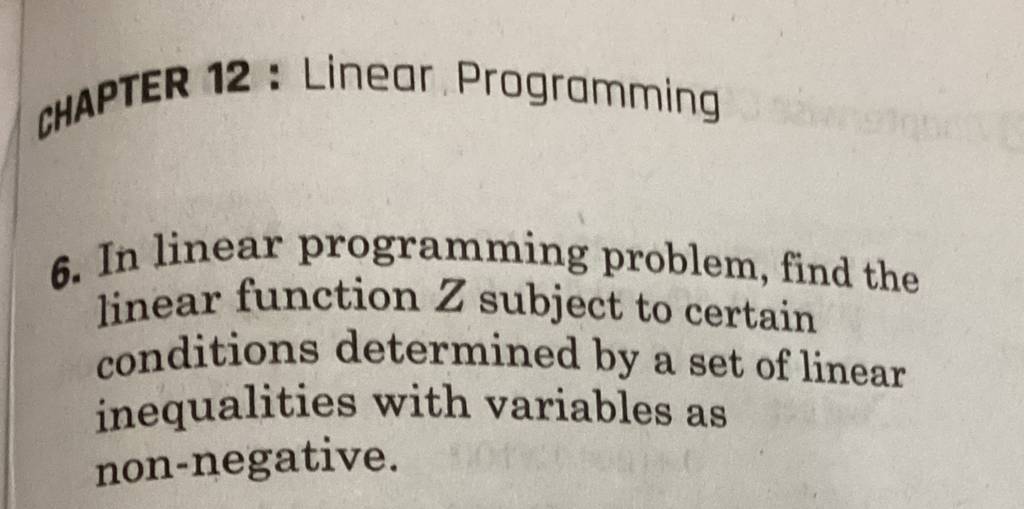 Chapter 12 Linear Programming 6 In Linear Programming Problem Find Th