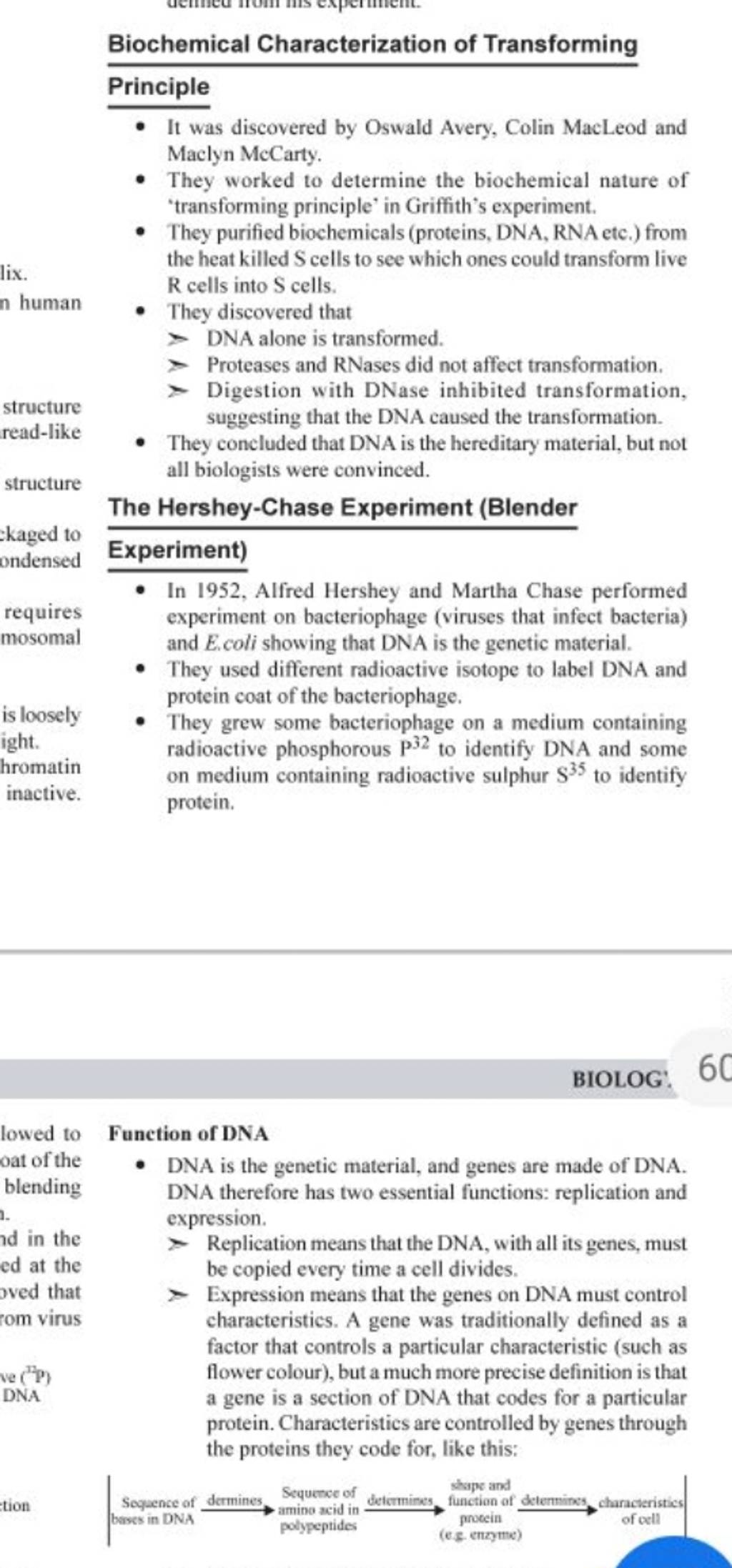 Biochemical Characterization of Transforming Principle - It was discovere..