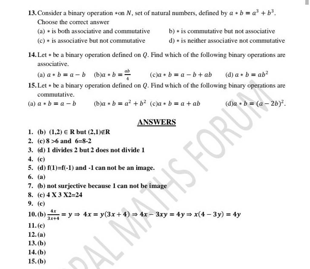 Consider A Binary Operation On N Set Of Natural Numbers Defined By A∗b 