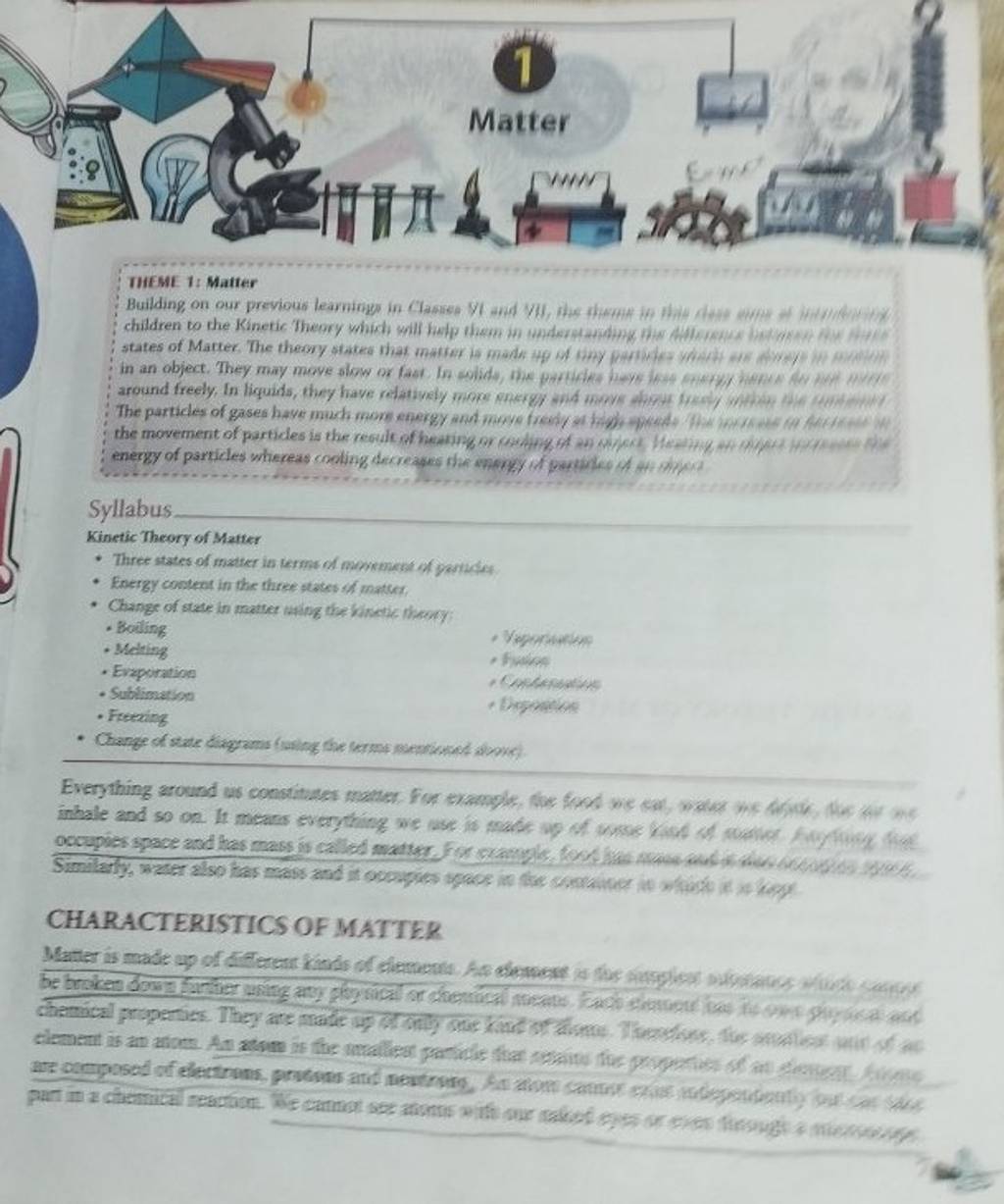 1 Matter THEME 1: Matter Building on our previous learnings in Classe..