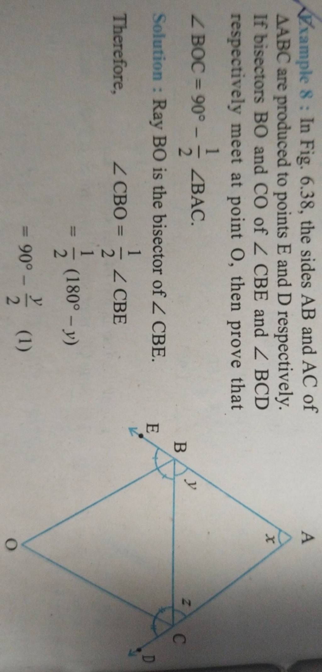 Jample 8 In Fig 6 38 The Sides Ab And Ac Of Abc Are Produced To Point