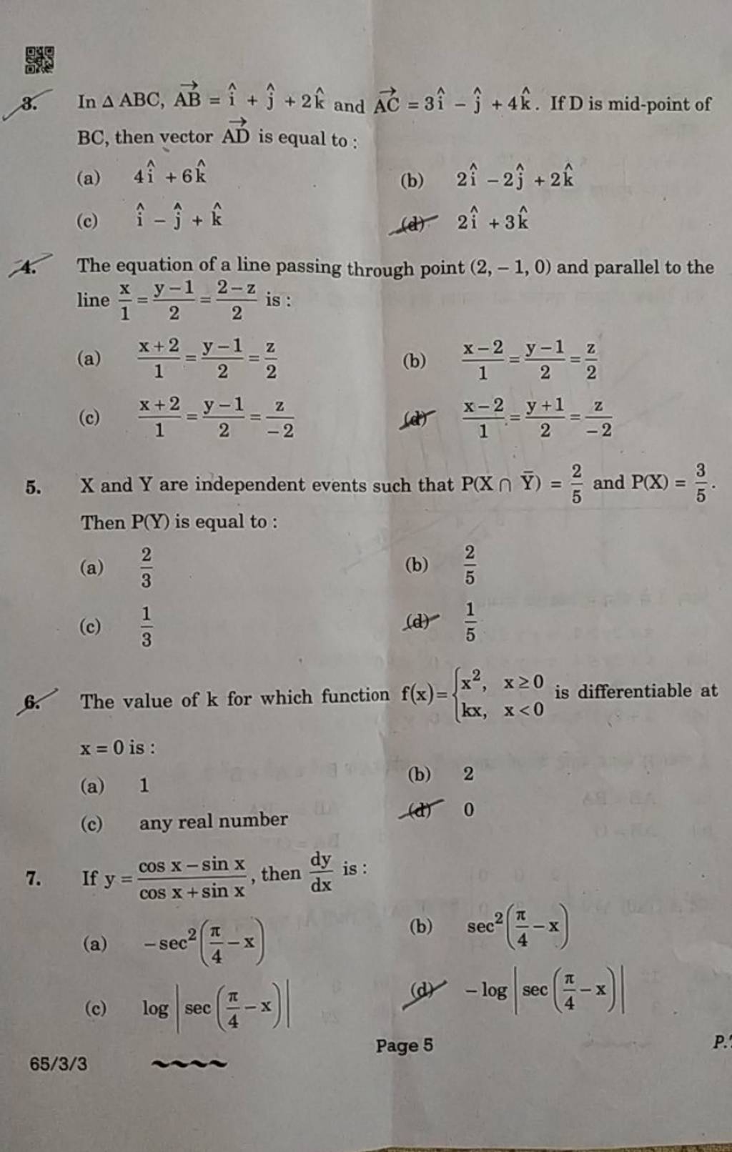 In ABC,AB=i^+j^ +2k^ and AC=3i^−j^ +4k^. If D is mid-point of BC, then v..
