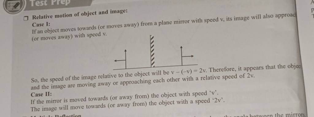 Relative Motion Of Object And Image If An Object Moves Towards Or Moves