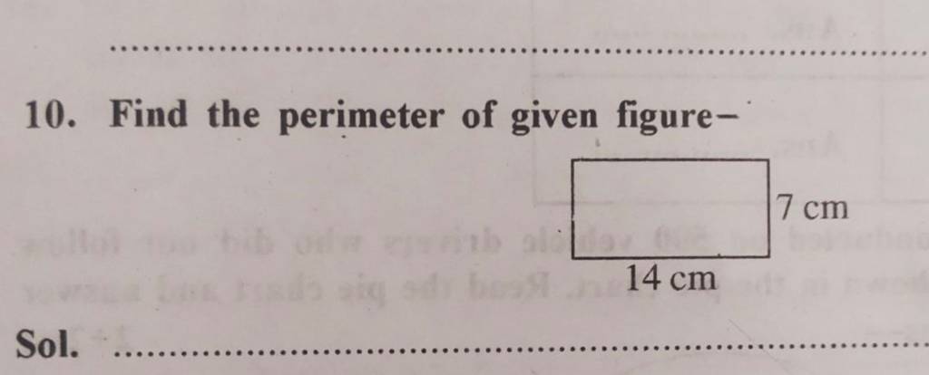 10. Find the perimeter of given figure- Sol. | Filo