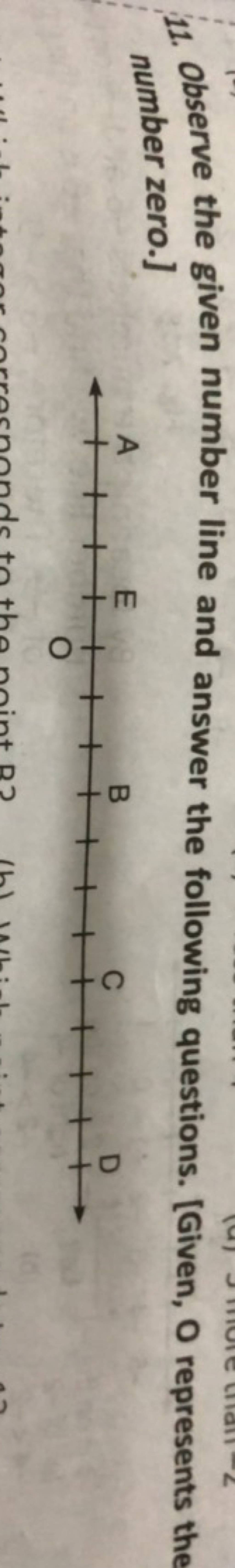 11 Observe The Given Number Line And Answer The Following Questions Gi